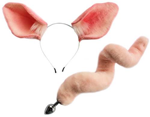 Pig Tail Butt Plug and Pig Ears Set | Vuzara.com