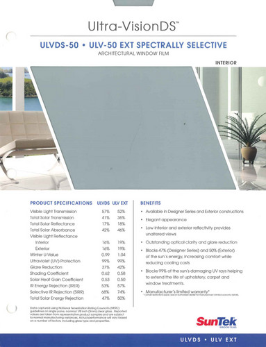 ULTRA VISION DS ULTRA VISION EXT 50 DATA SHEET LS85562 | SAGR PRODUCTS