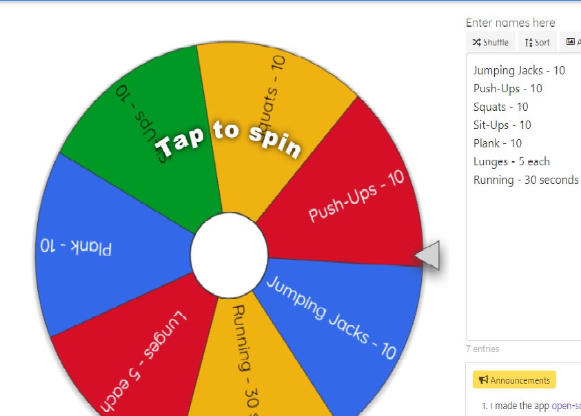Spin the Wheel of Fitness!