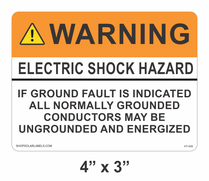 HT-400 Warning Label | shop-solar-labels